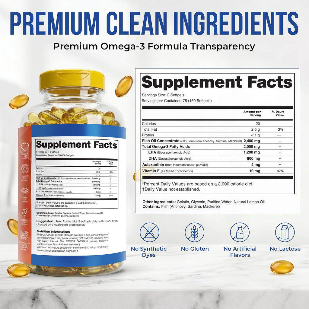Omega 3 softgels for overall wellness