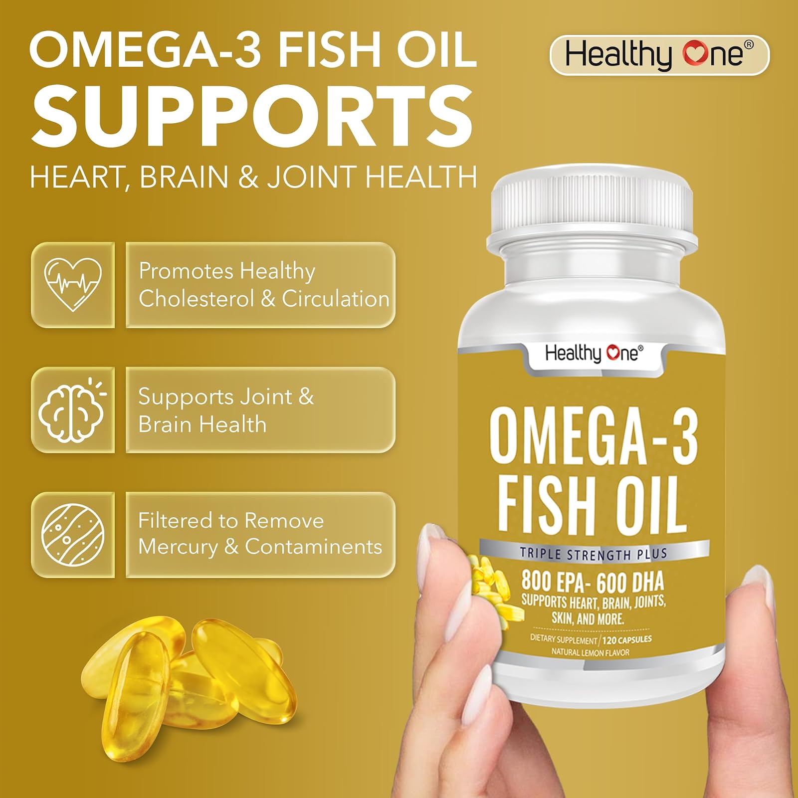 Omega 3 softgels for wellness