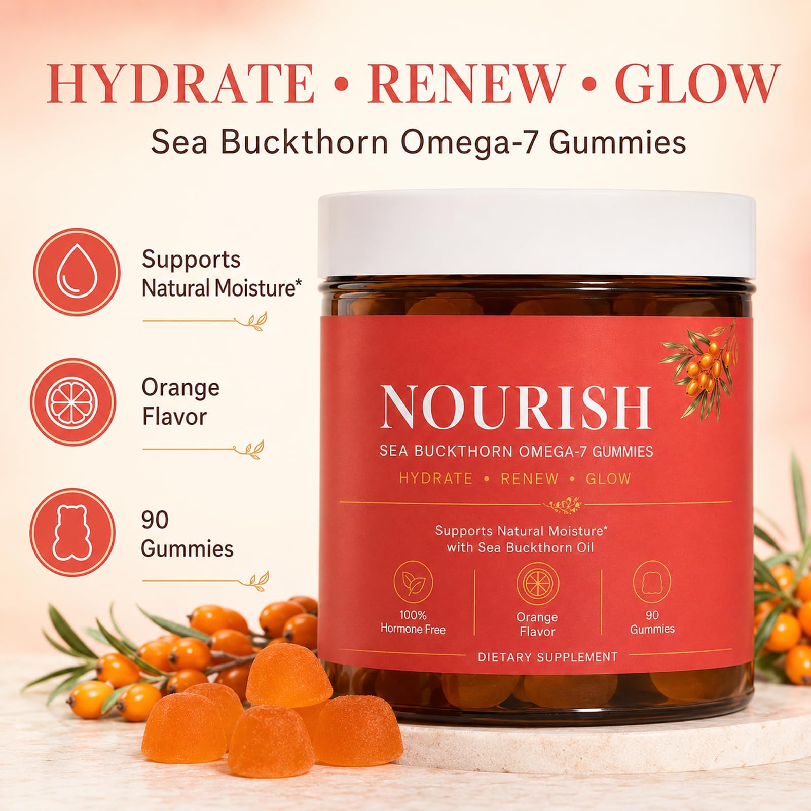 Omega-7 multivitamin for skin health