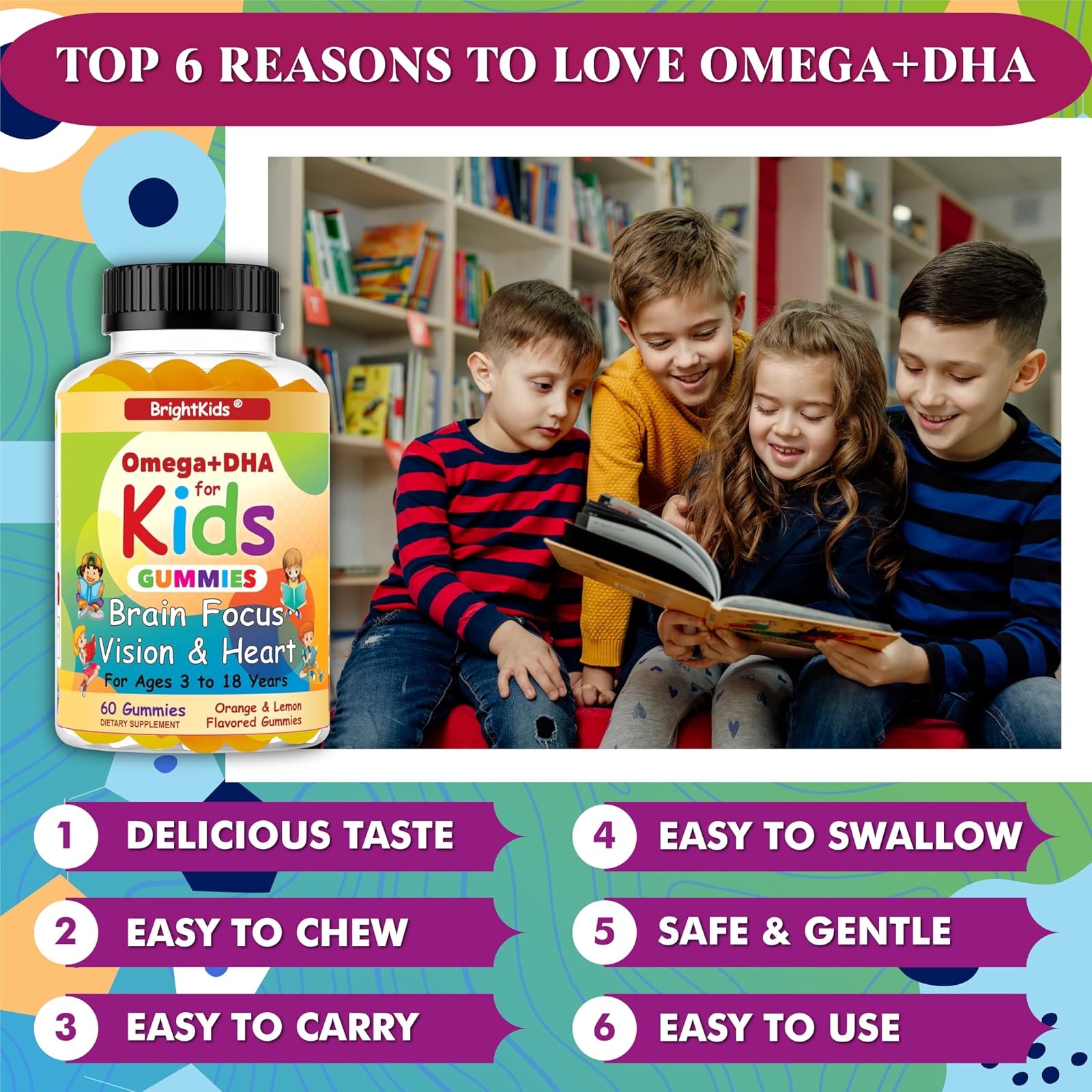 Omega DHA gummies support brain development