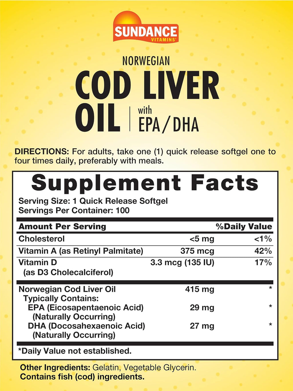 Omega-rich cod liver oil supplement