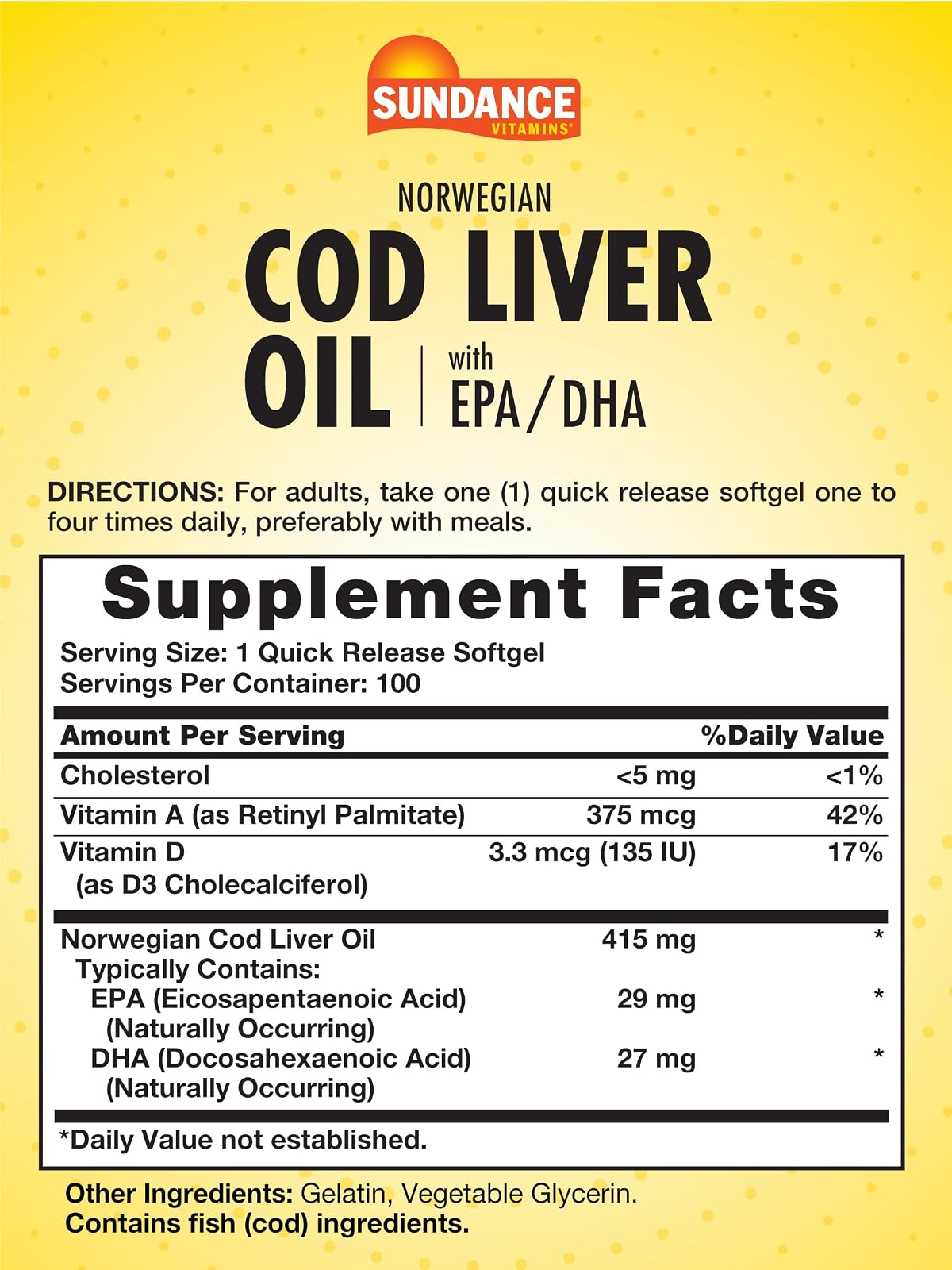 Omega-rich cod liver oil supplement