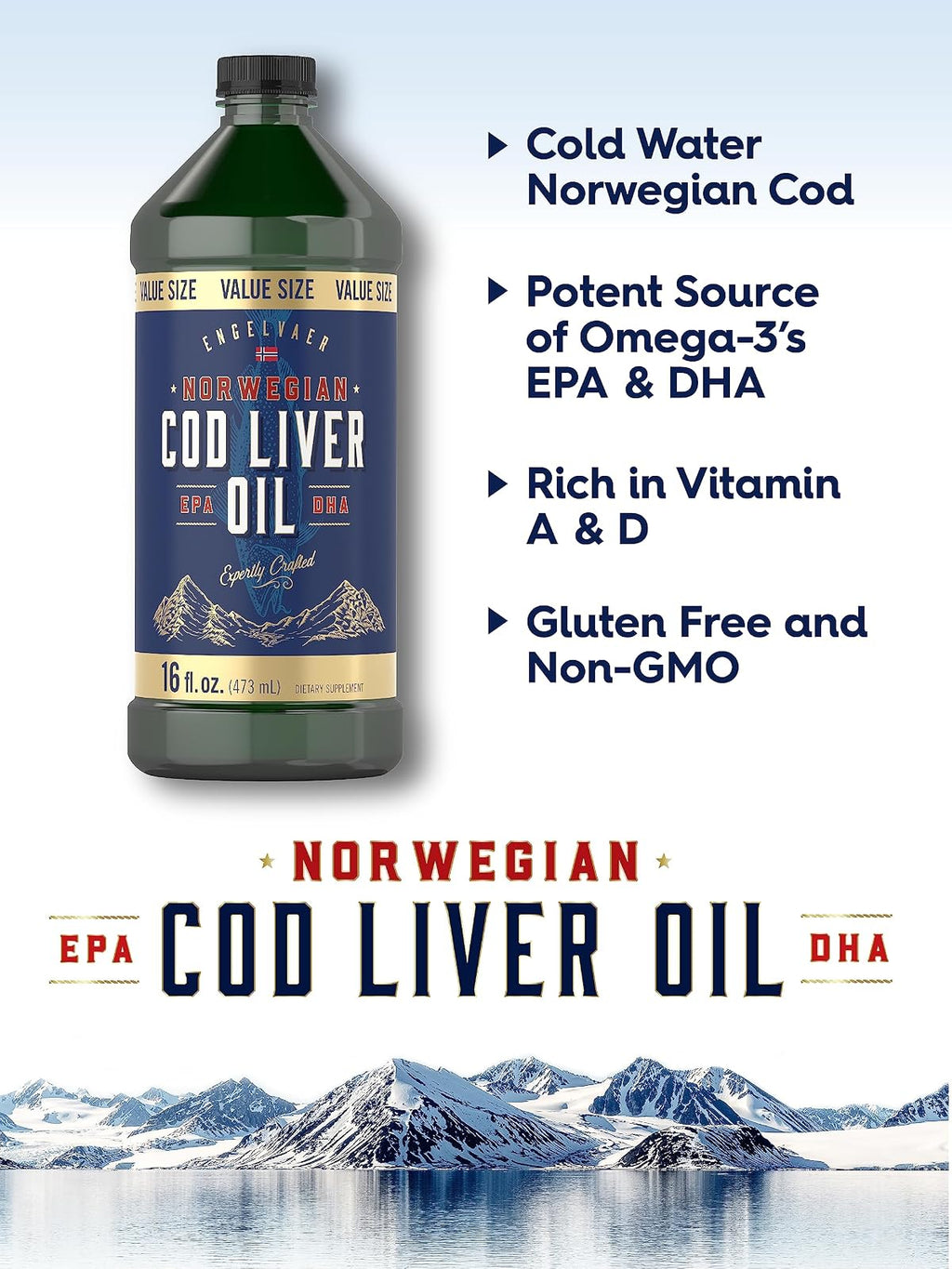 Omega-rich cod liver oil supplement