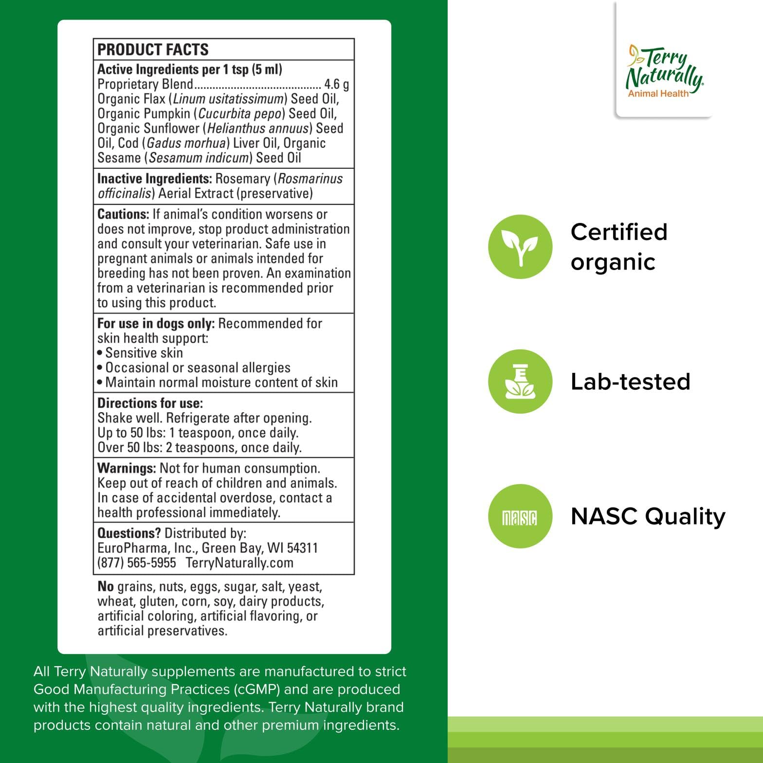 Omega skincare supplement for pets