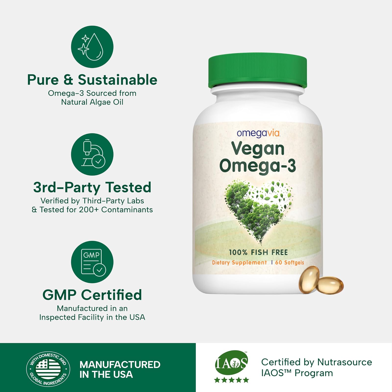 OmegaVia algae omega 3 benefits