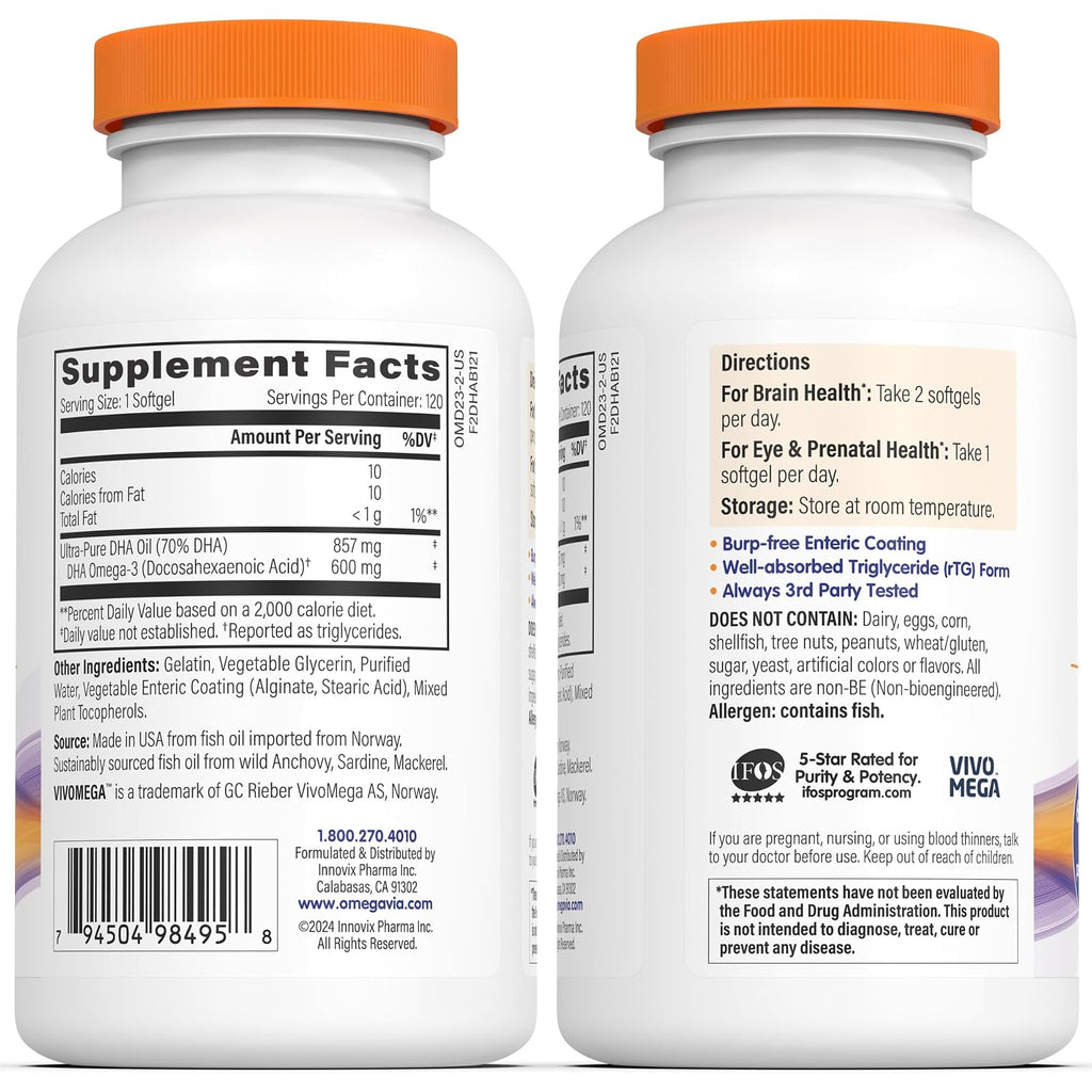 OmegaVia softgels with pure DHA