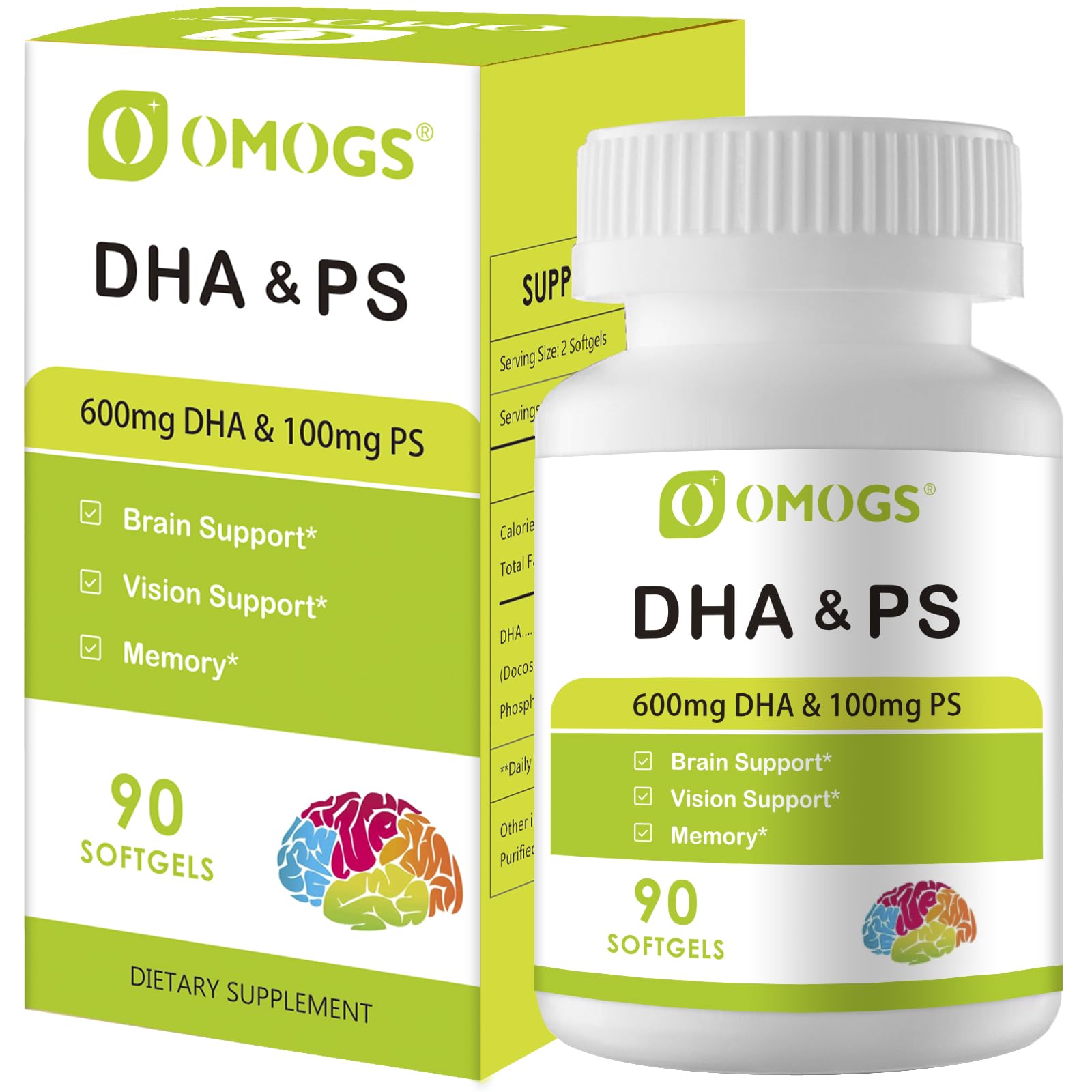 OMOGS Algae DHA softgels for heart health