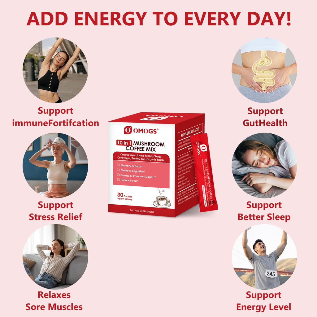OMOGS coffee powder with health benefits
