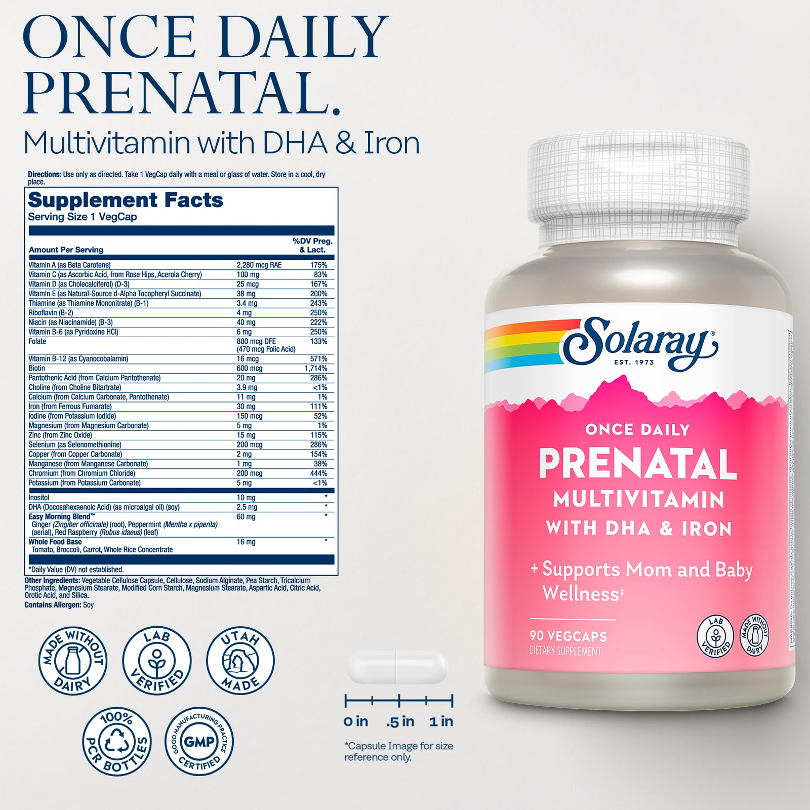 once daily prenatal multivitamin with DHA