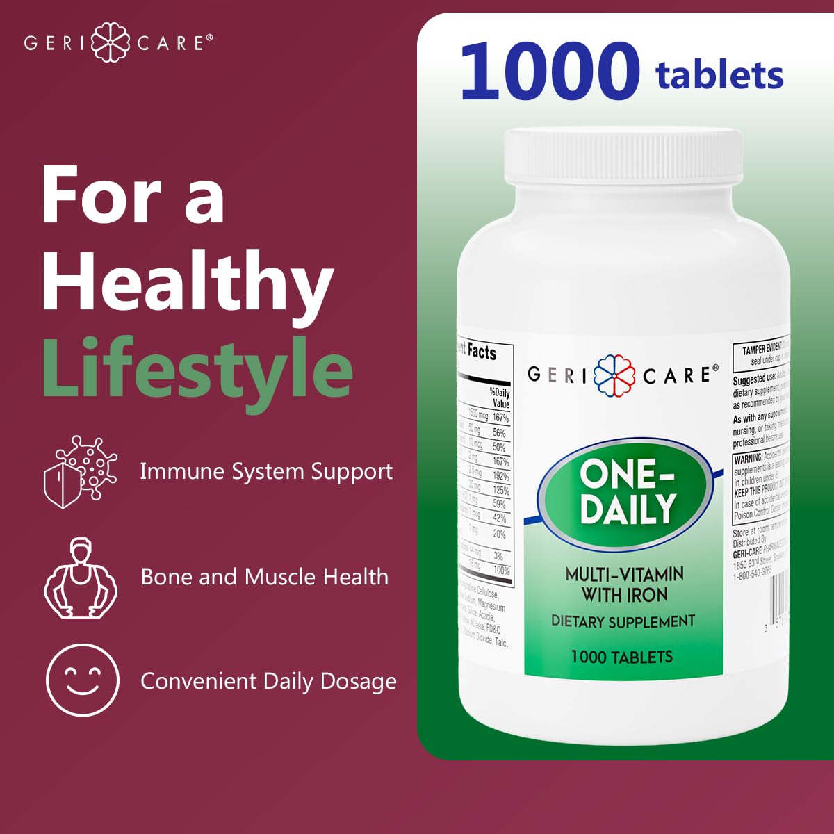 One-daily multivitamin with iron benefits