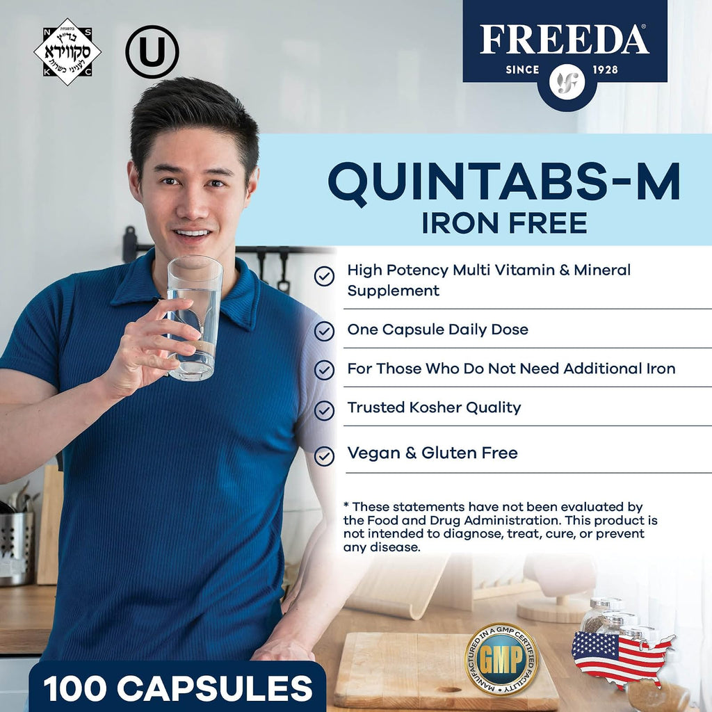 One daily multivitamin without iron