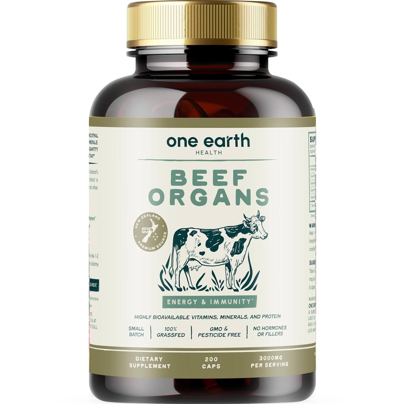 One Earth Health beef organs capsules