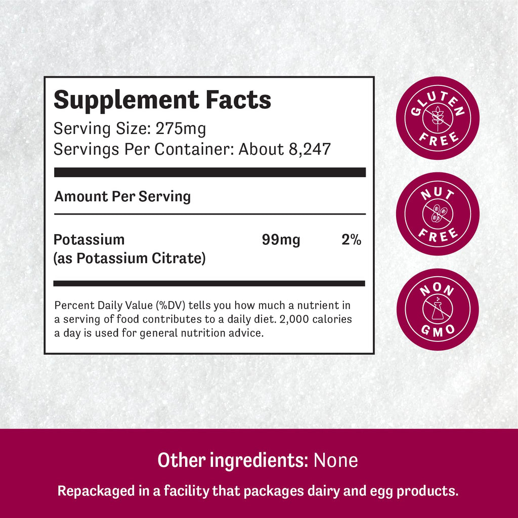one ingredient potassium supplement