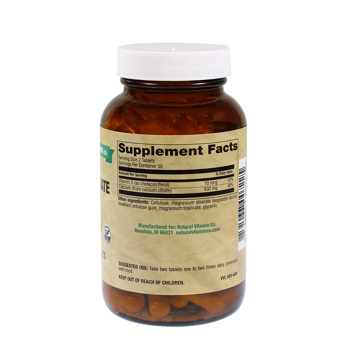 one month supply of calcium tablets