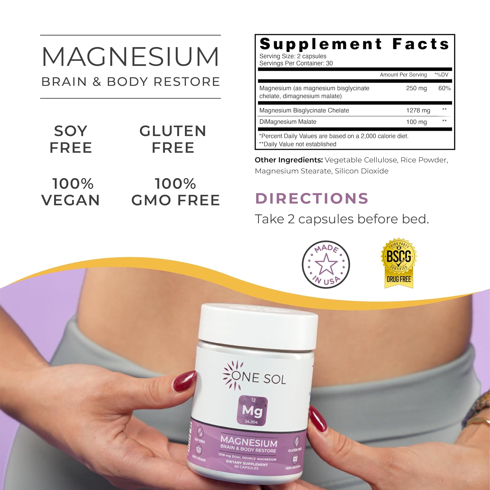 One Sol magnesium for muscle relaxation