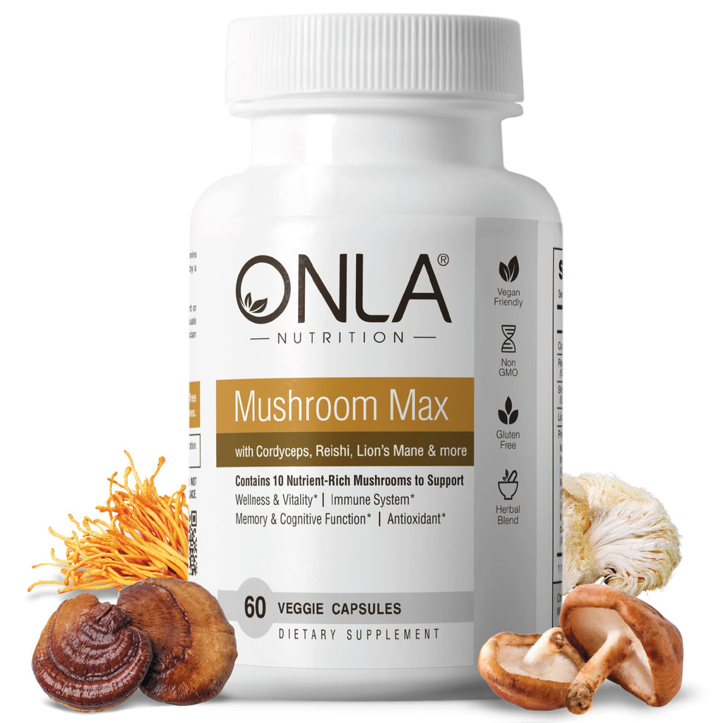 ONLA vegan mushroom supplement capsules