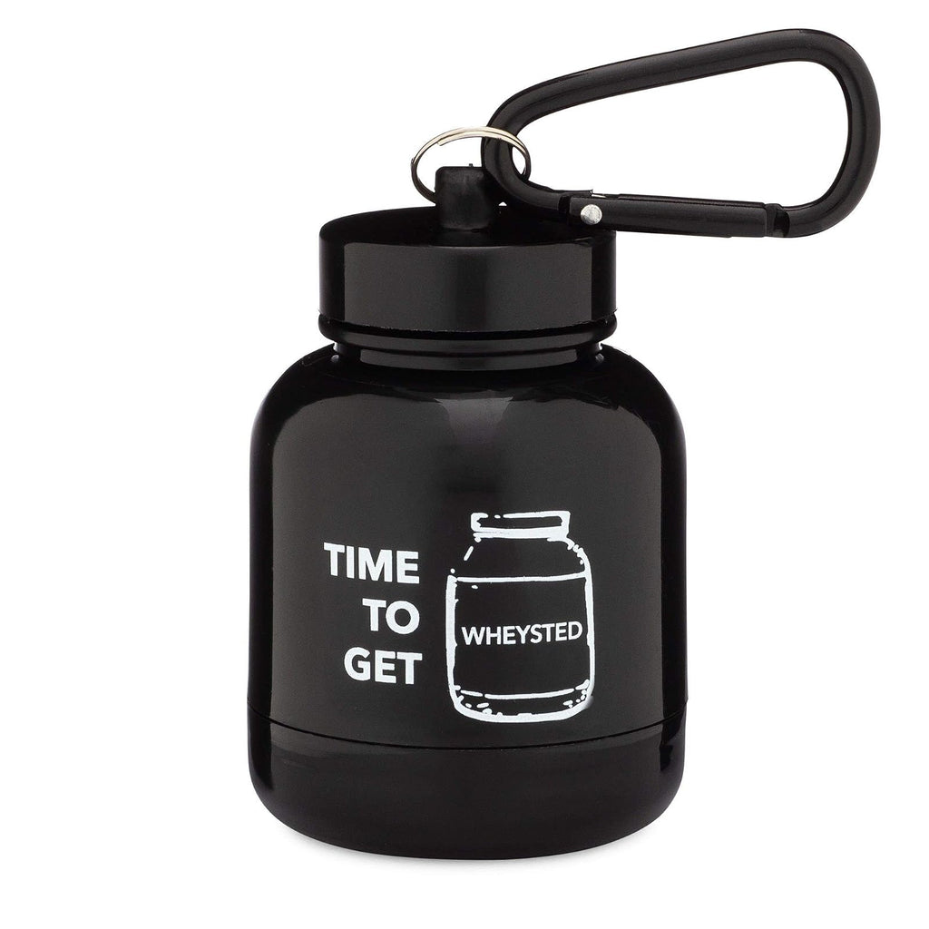 OnMyWhey protein powder keychain