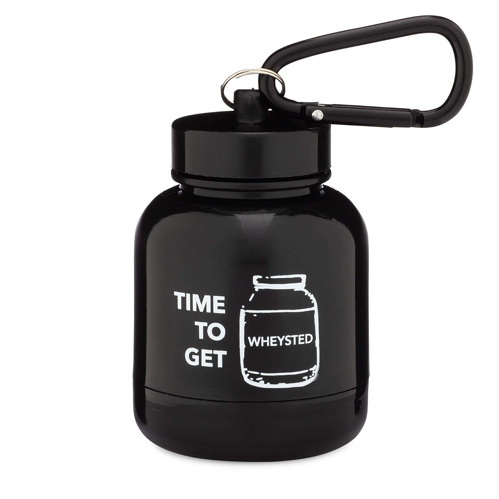 OnMyWhey protein powder keychain