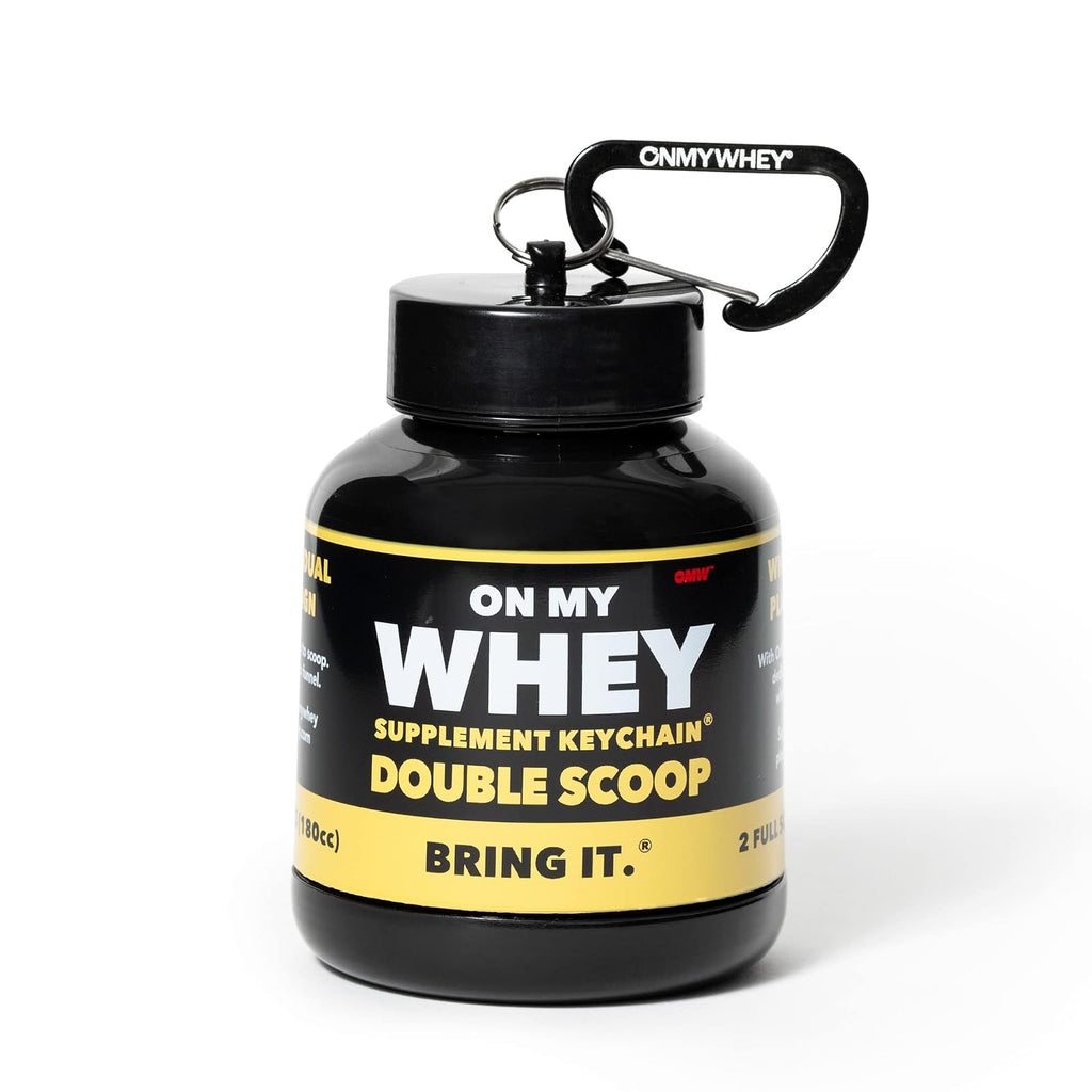 ONMYWHEY whey protein travel container