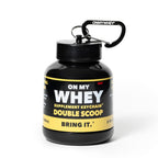 ONMYWHEY whey protein travel container