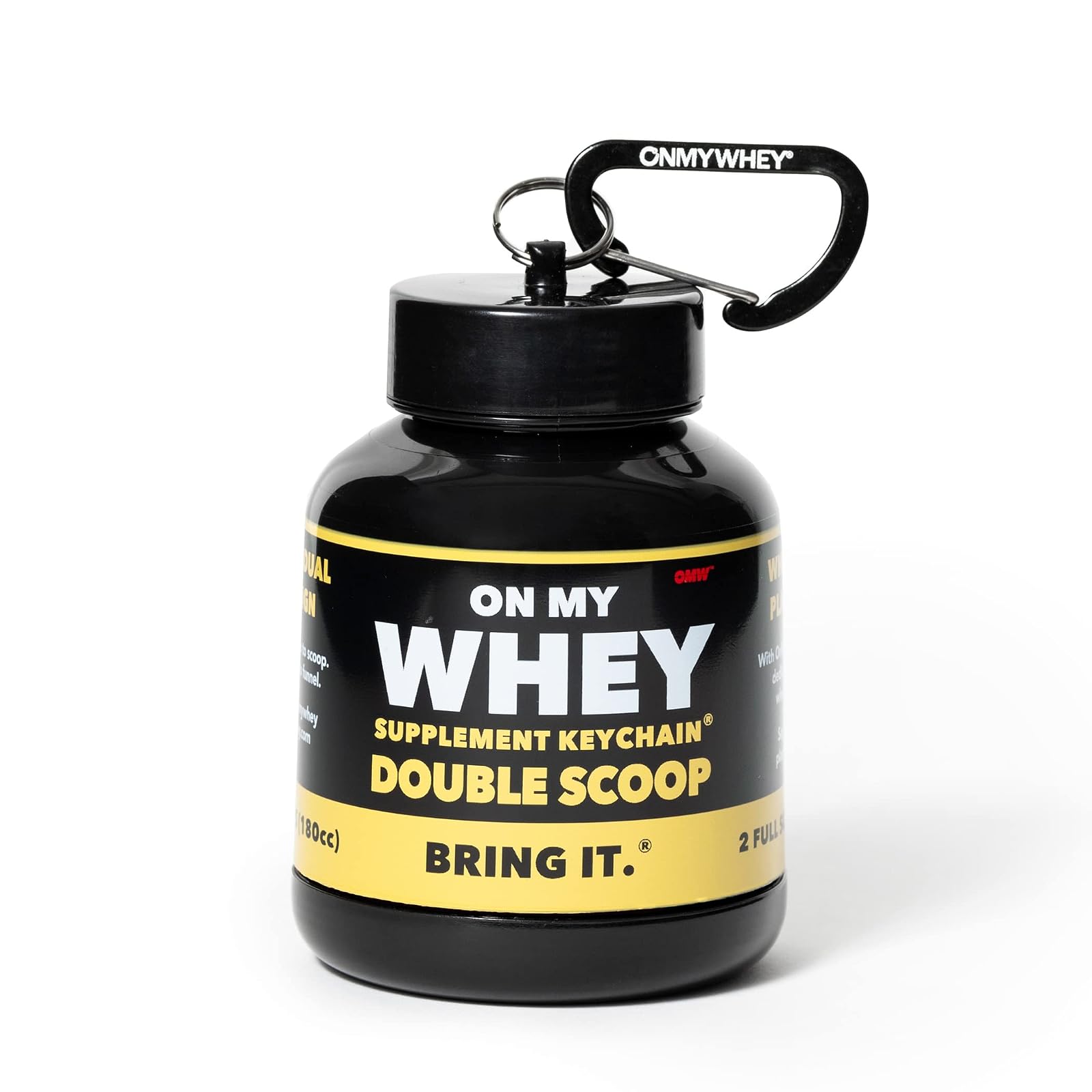 ONMYWHEY whey protein travel container