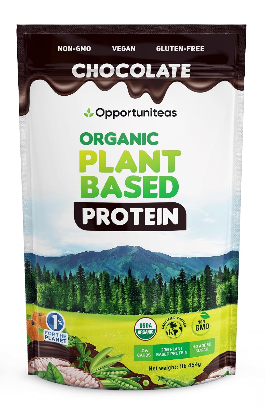 Opportuniteas organic chocolate protein powder