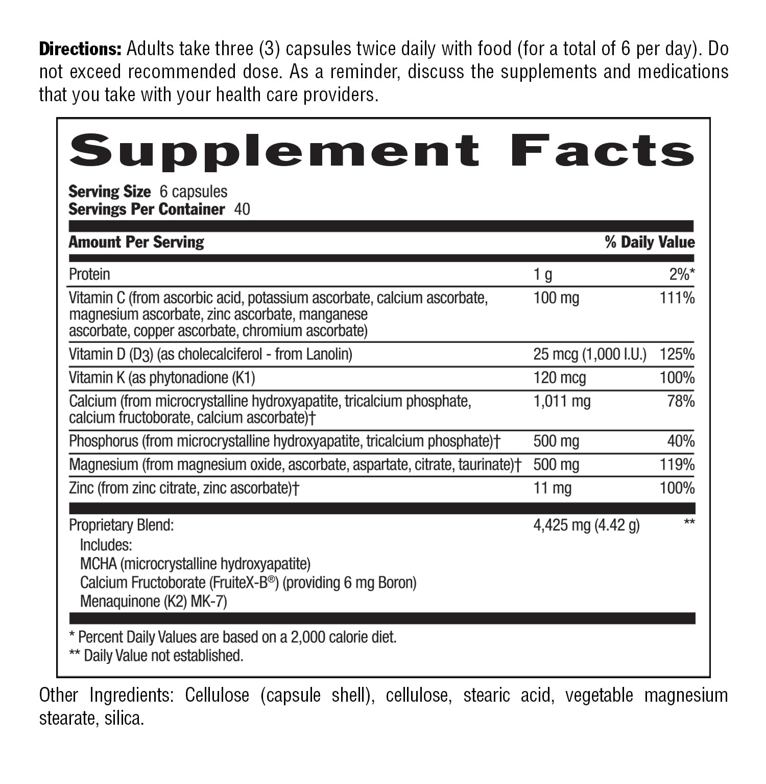Optimal bone health nutrients
