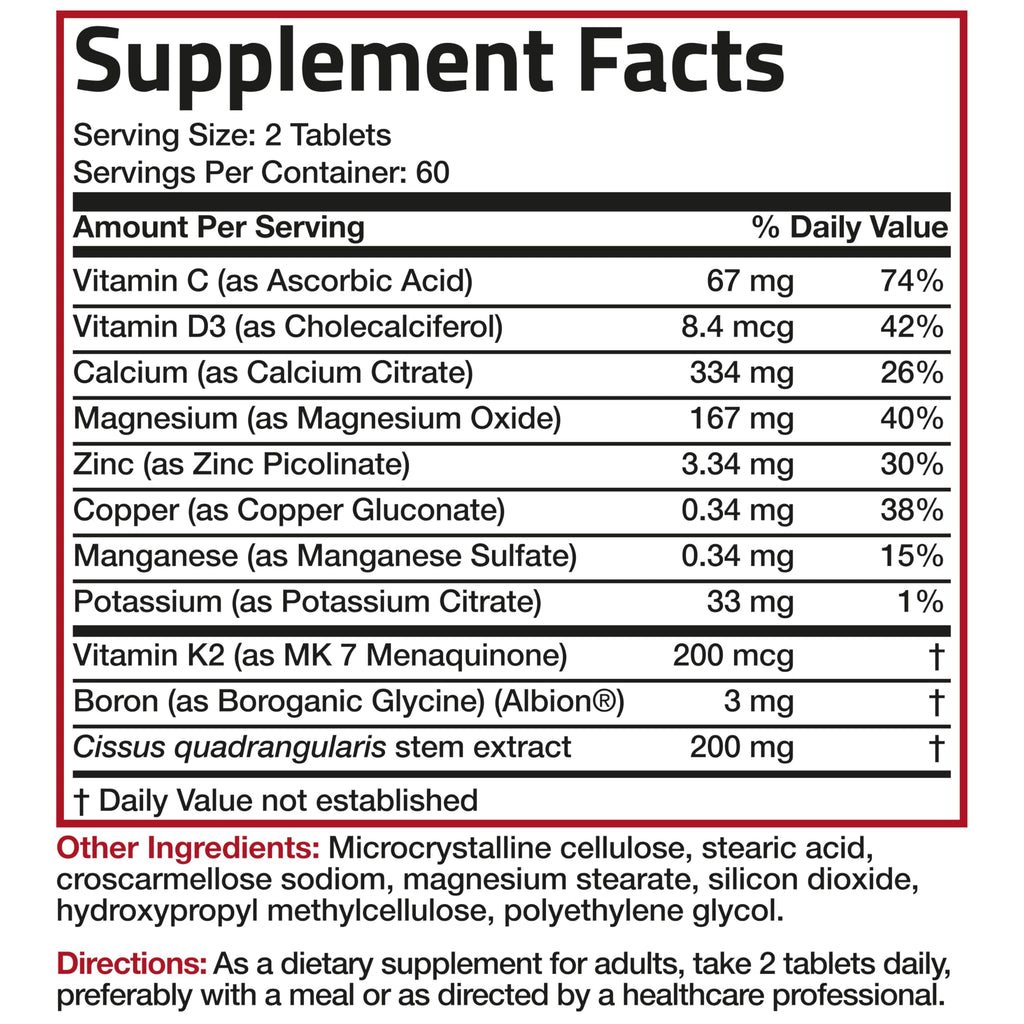 Optimal bone health with high potency formula