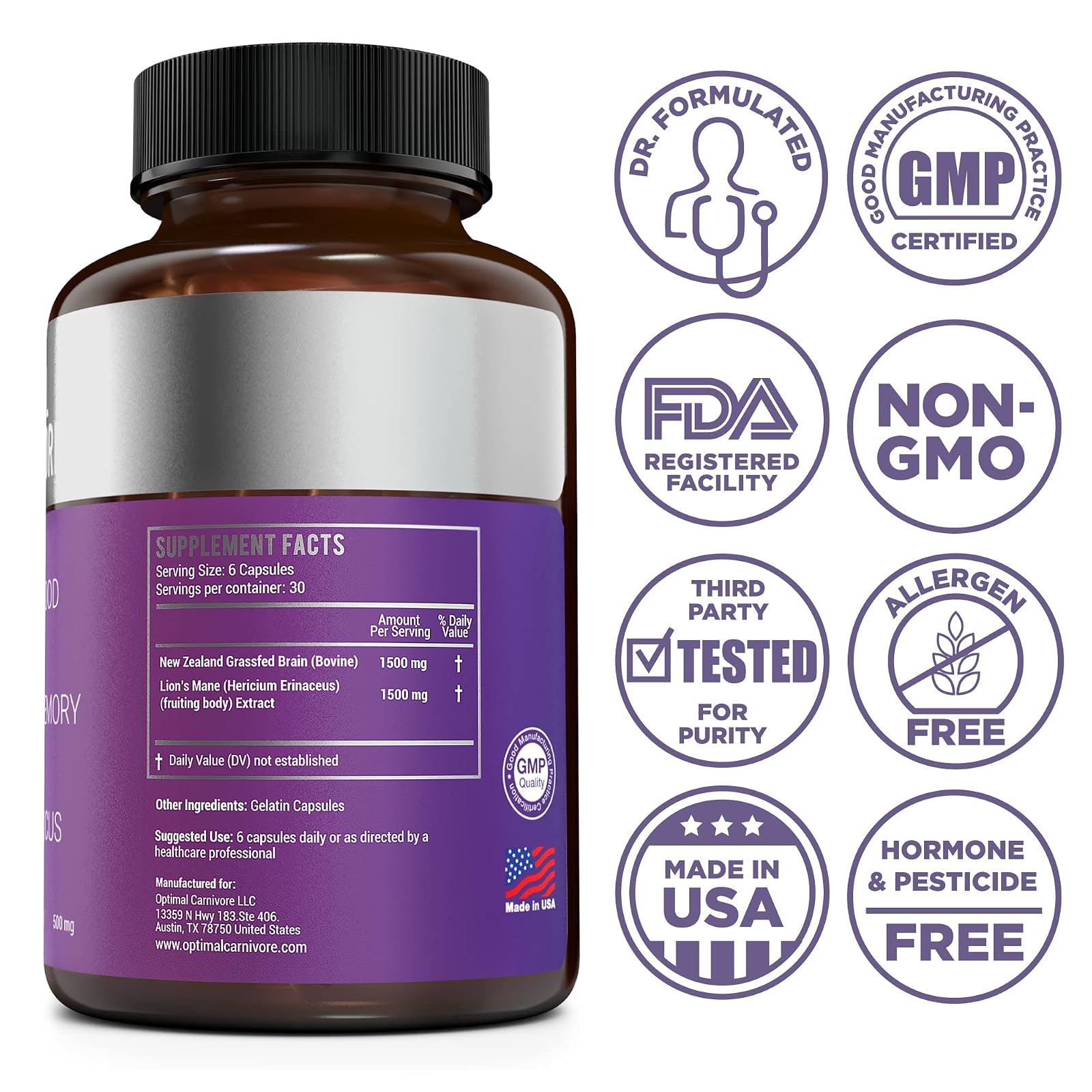 Optimal Carnivore lion's mane capsules