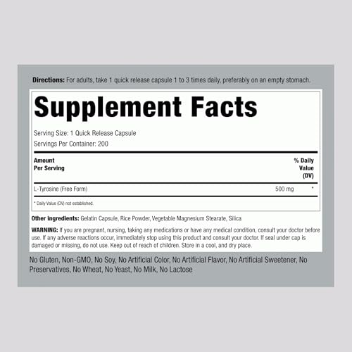 Optimal health with L-Tyrosine pills