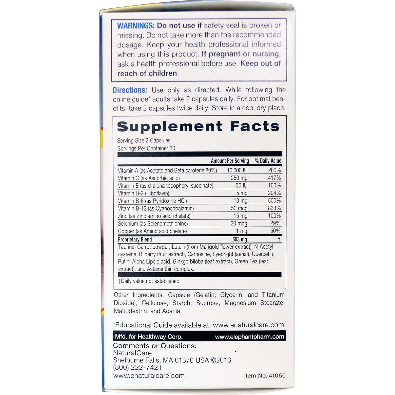 optimal vision supplements with vitamins