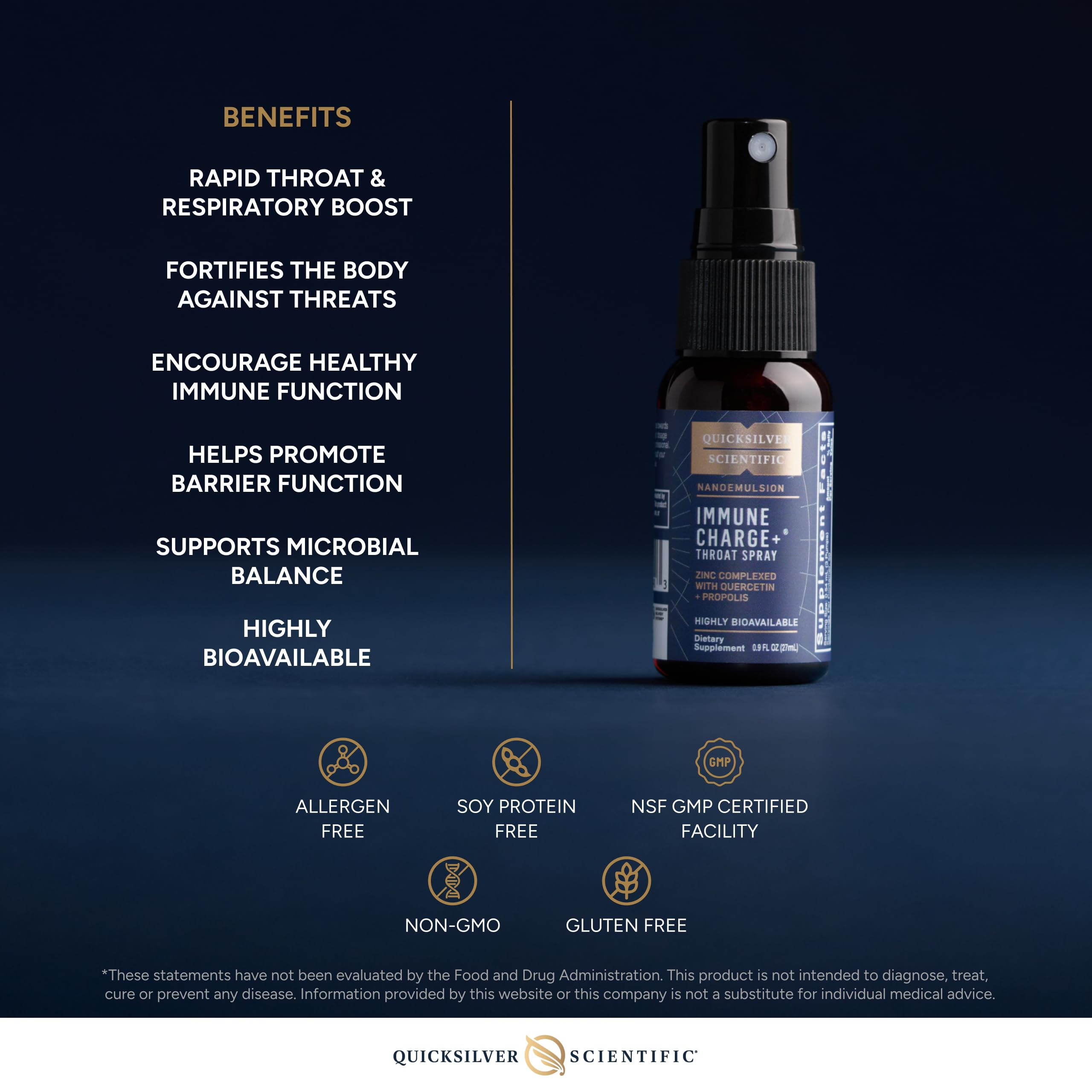 optimal zinc throat spray benefits