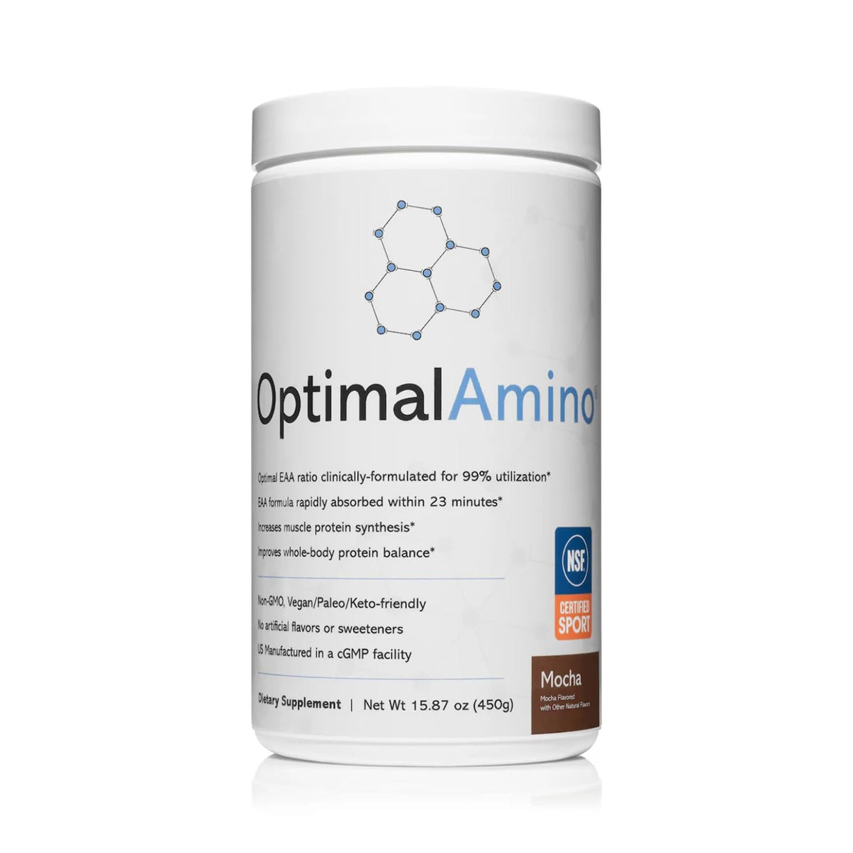 OptimalAmino essential amino acid powder mocha