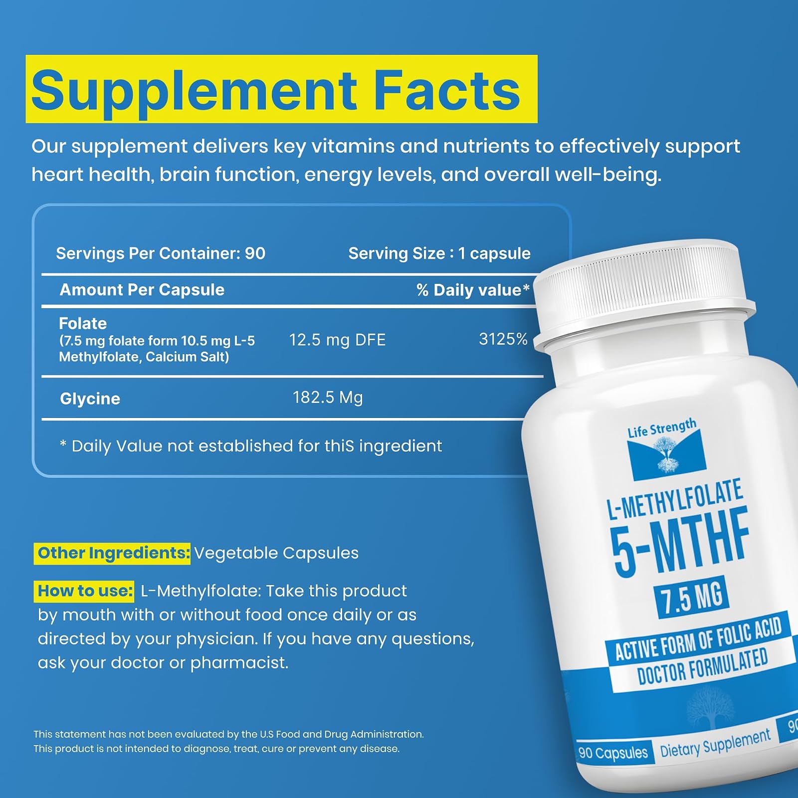 Optimized methylfolate for energy