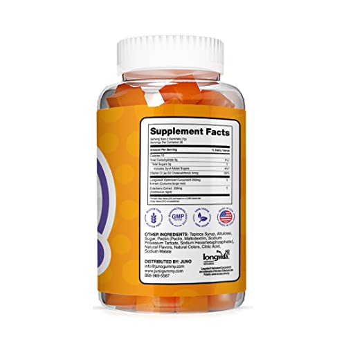Optimized turmeric gummies with vitamin D3