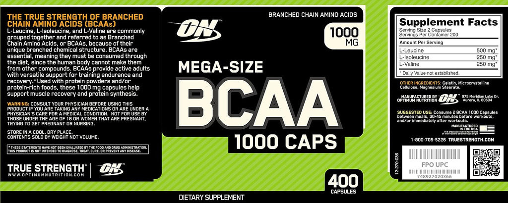 Optimum Nutrition BCAA capsules for energy