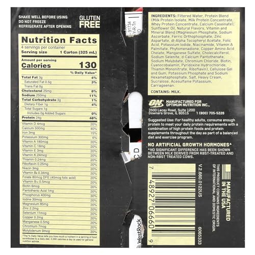 Optimum Nutrition protein shake pack