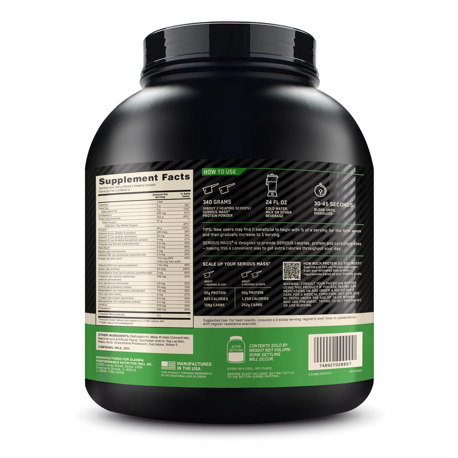 Optimum Nutrition weight gainers for bulking