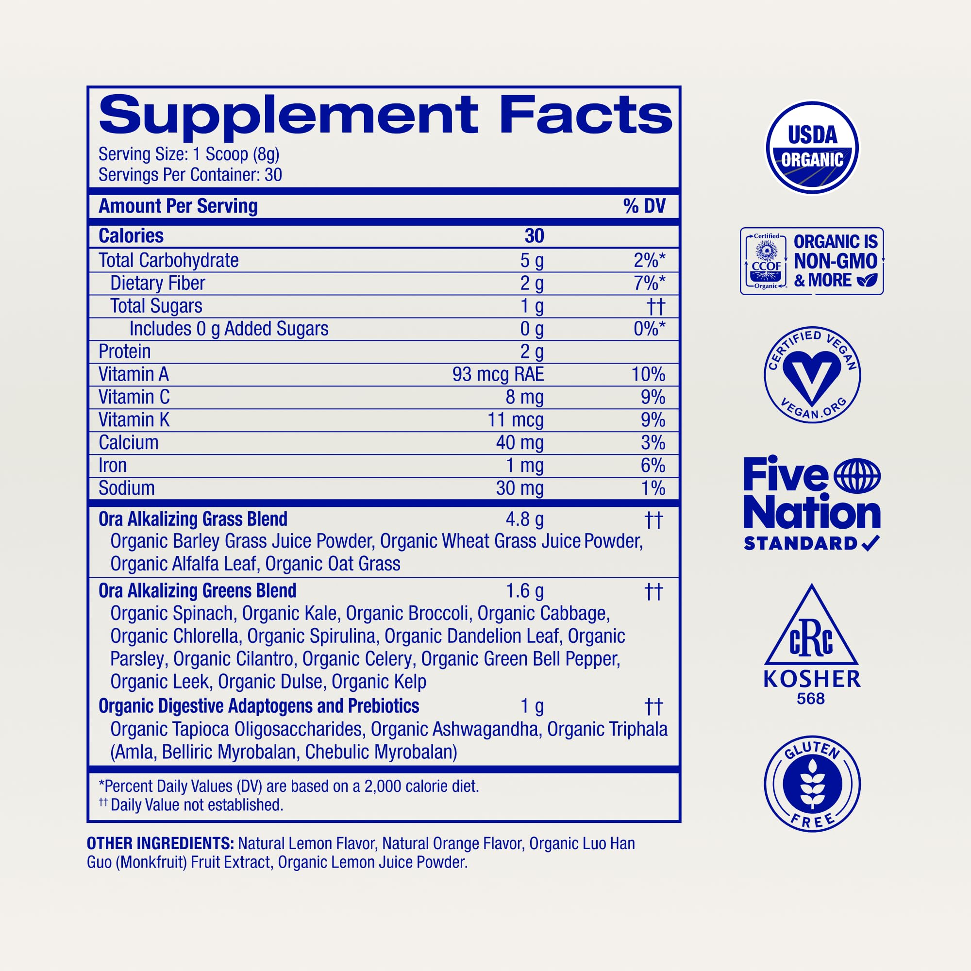 Ora Organic Greens for immune support