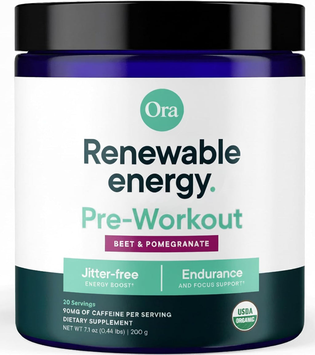 Ora Organic pre-workout powder berry flavour