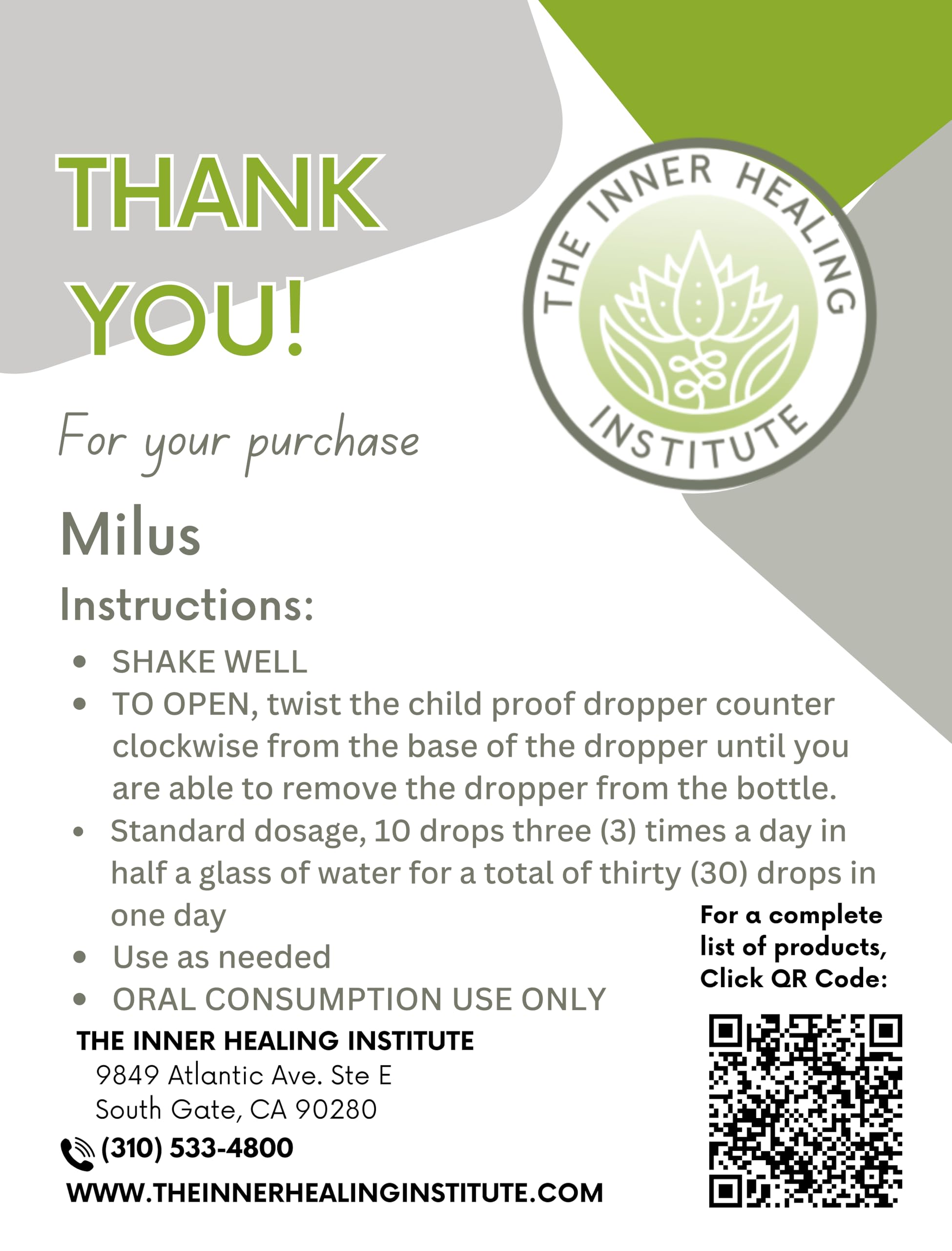 oral drops for allergy relief