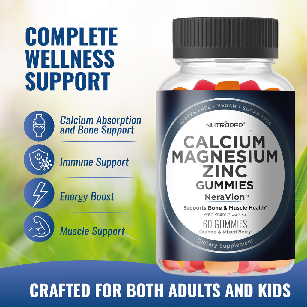 Orange berry flavour calcium gummies