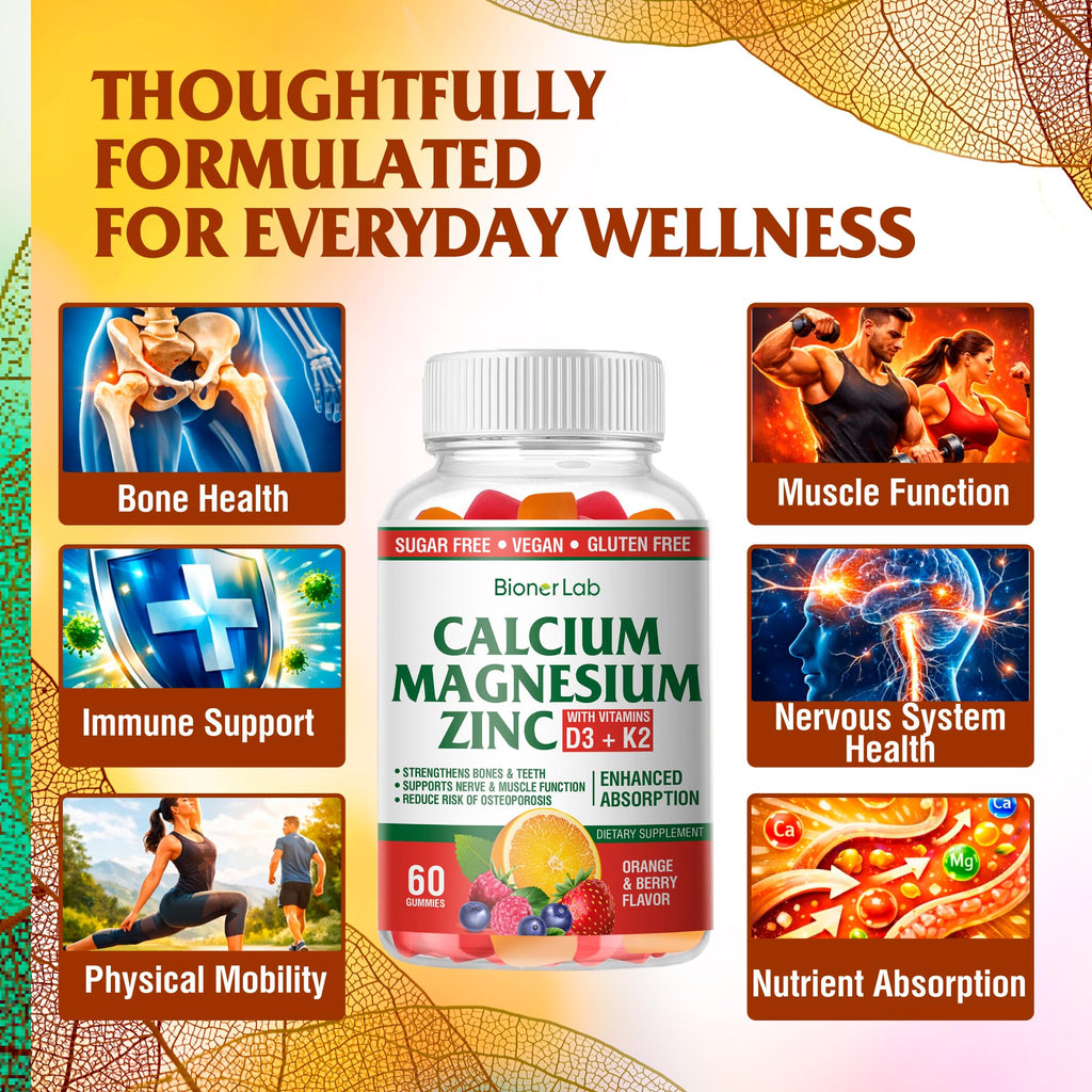 orange berry flavour calcium magnesium gummies