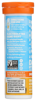 Orange citrus flavour electrolyte tablets
