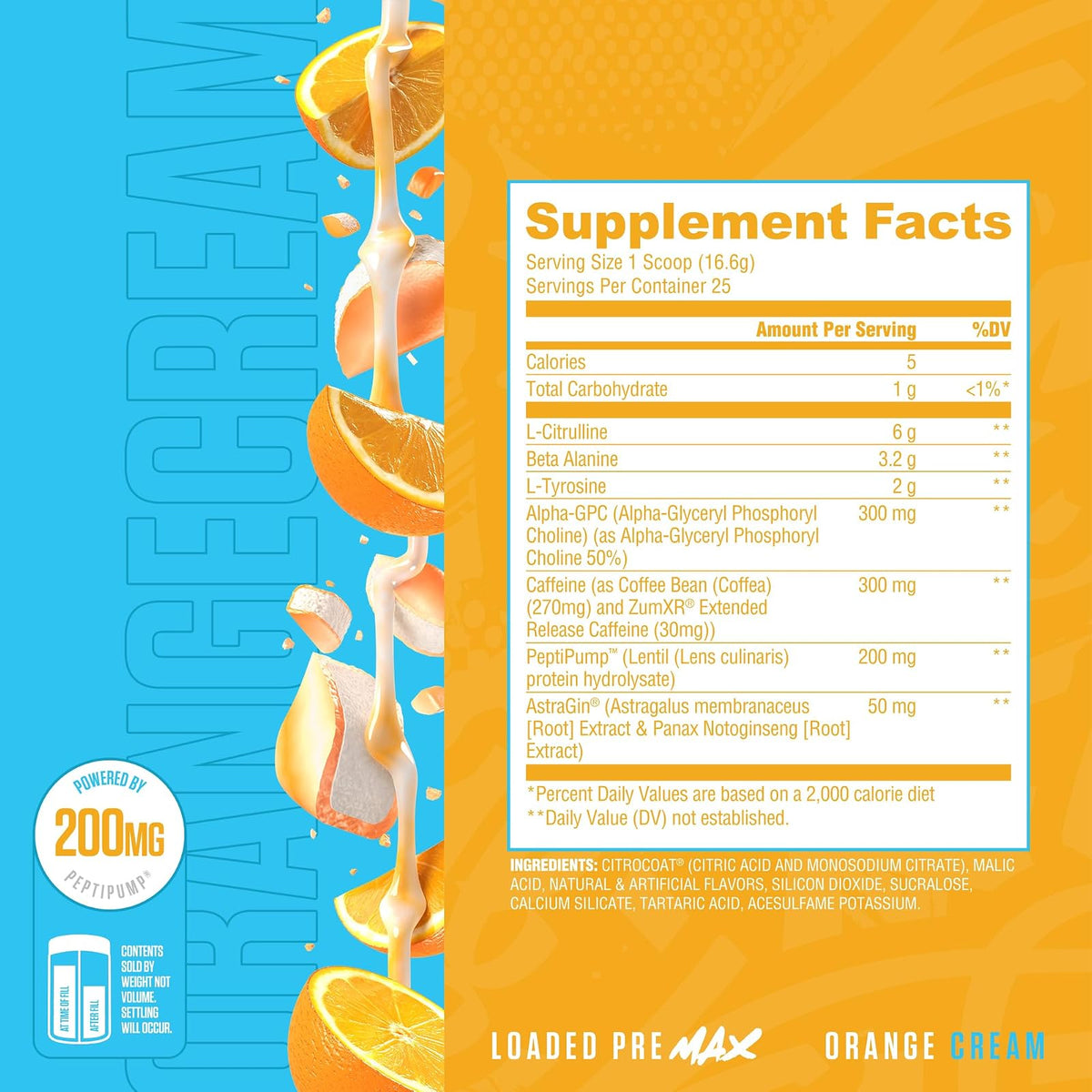 Orange Cream pre workout for endurance