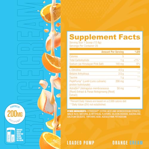 orange cream pre workout supplement
