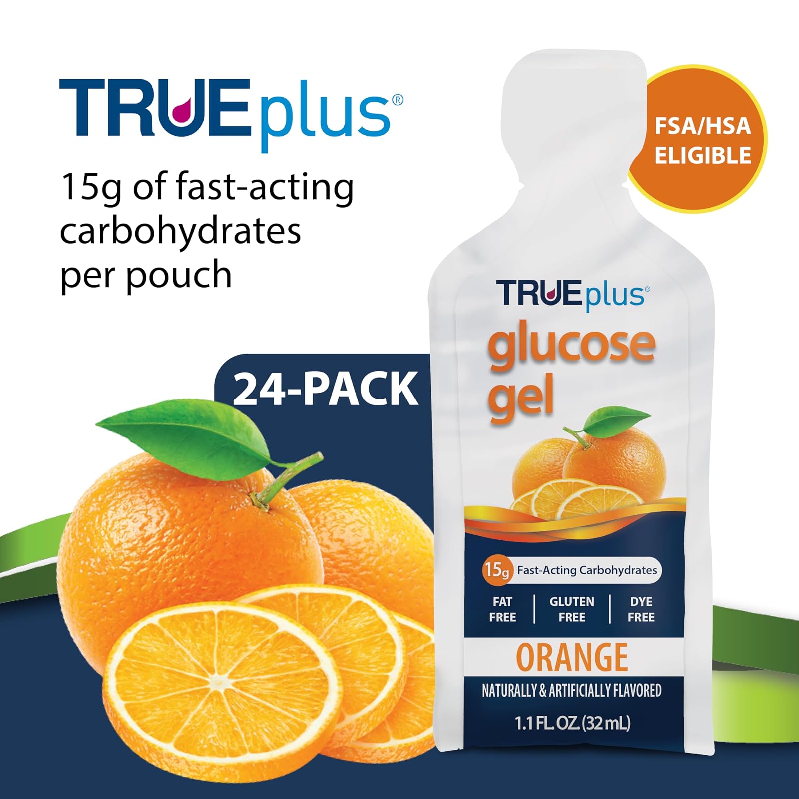 orange flavor glucose gel pouch