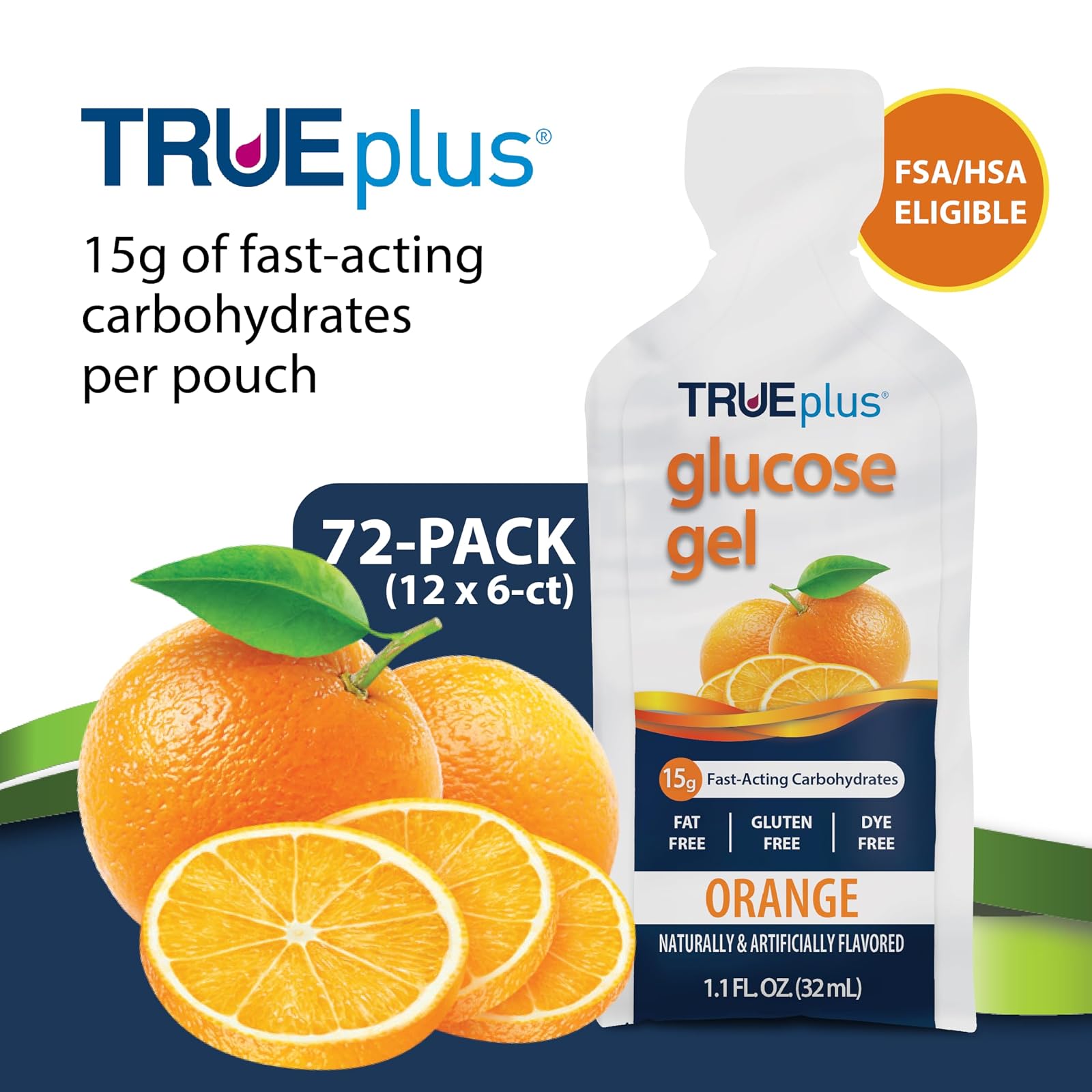 orange flavor glucose gel pouch