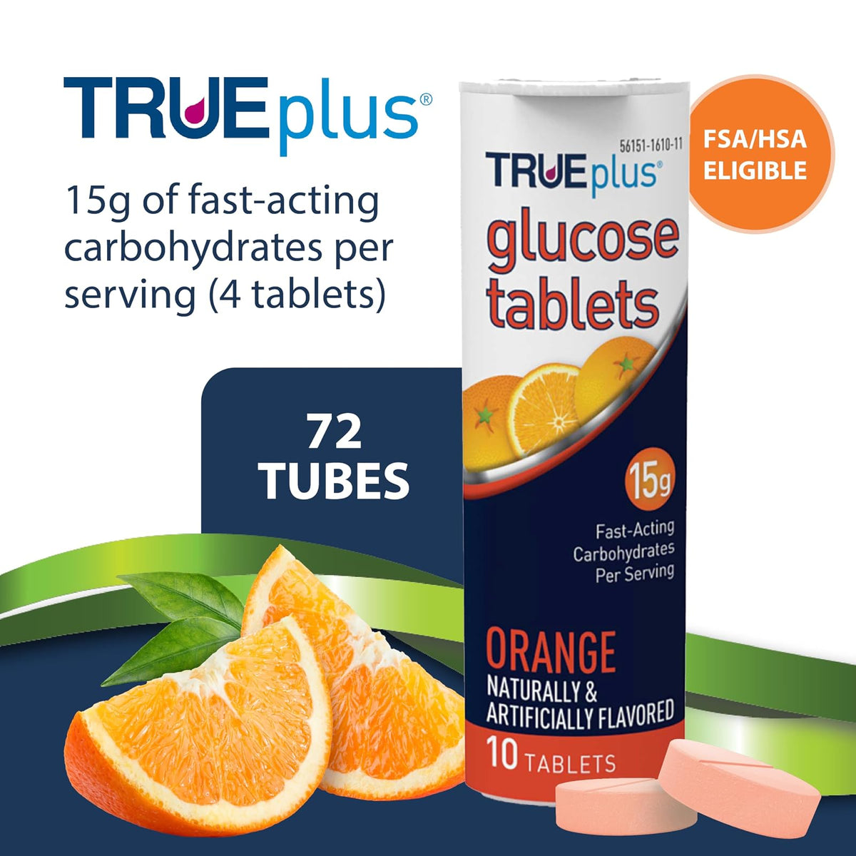 orange flavor glucose tablets