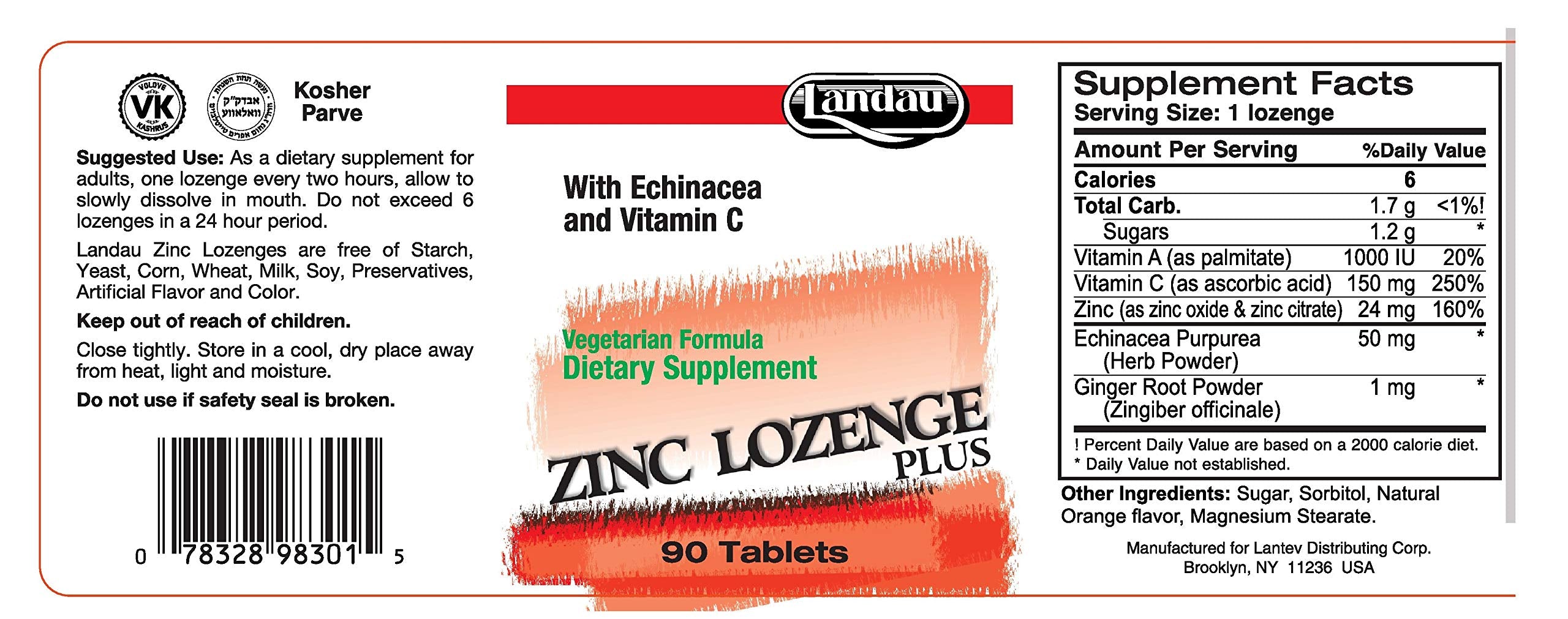 orange flavor zinc lozenges for adults